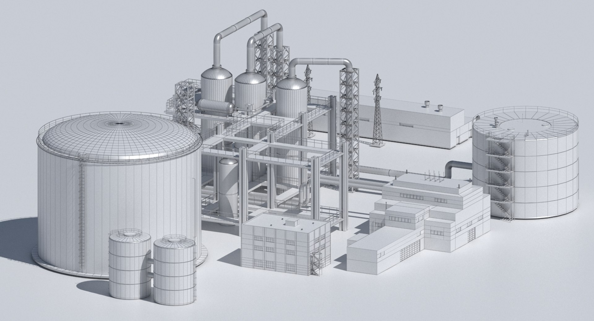 3d chp power plants model