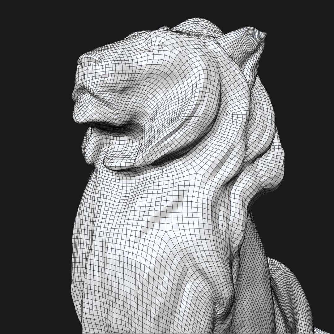 3d Obj Bronze Lion Sculpture