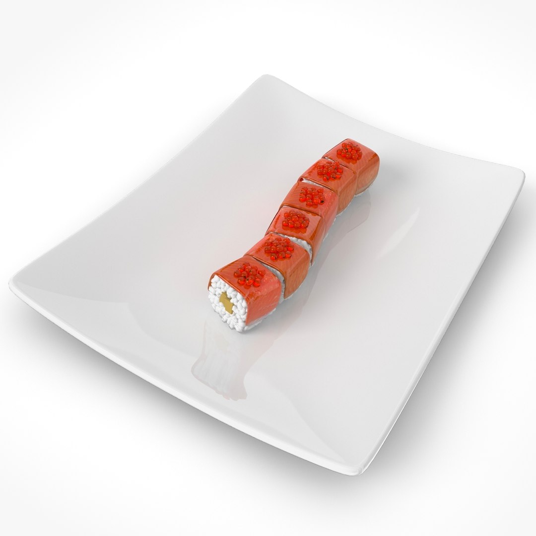 3d model sushi red dragon