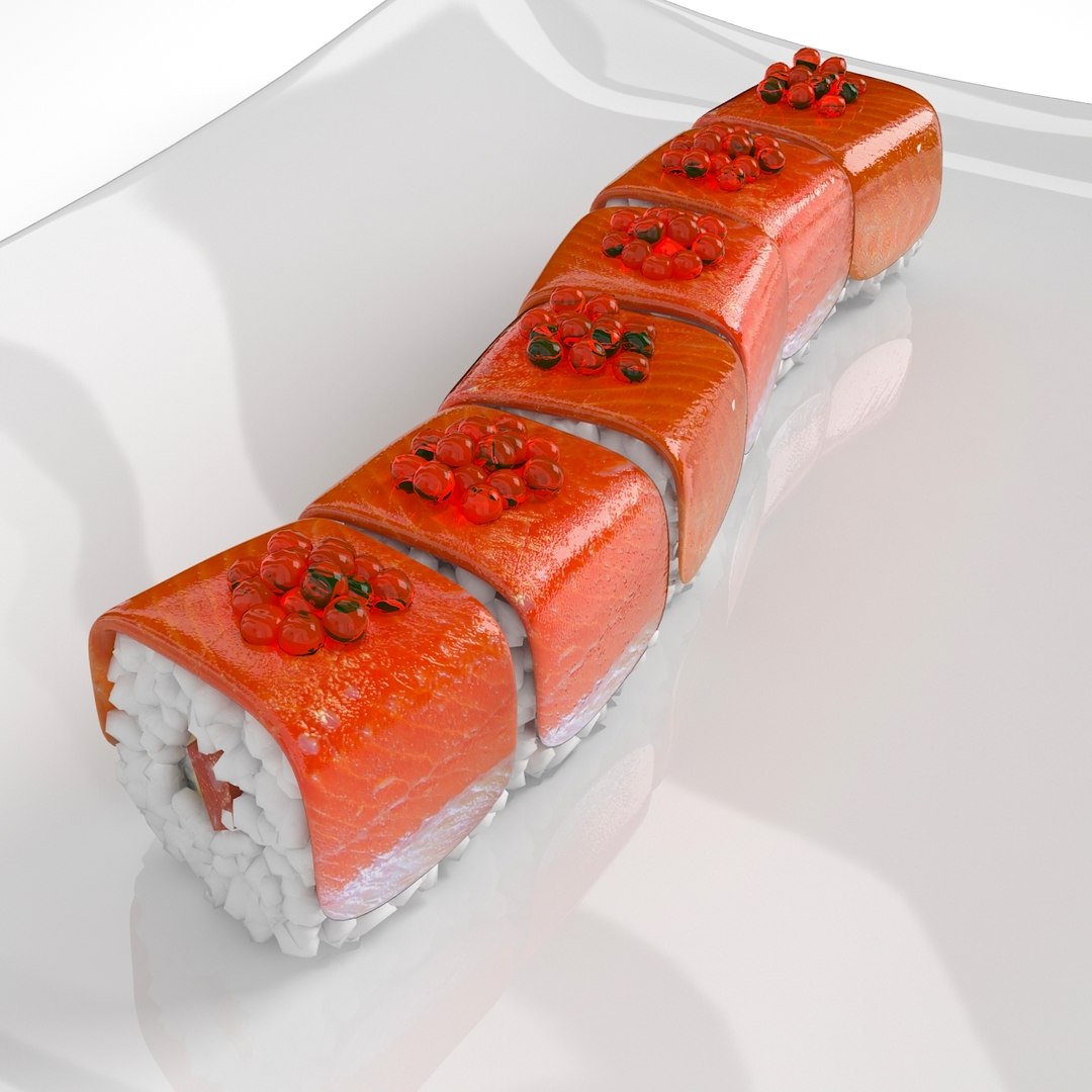 3d model sushi red dragon