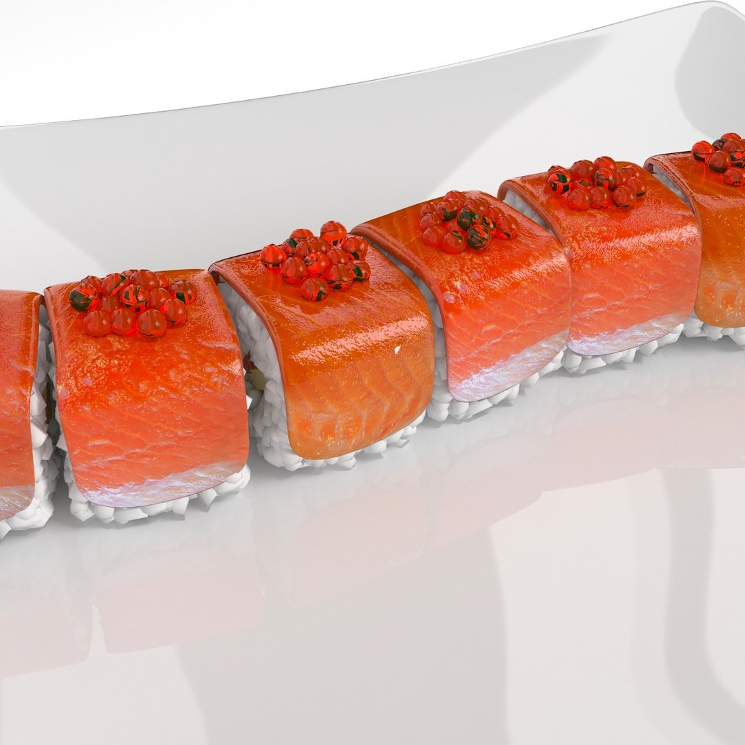 3d model sushi red dragon