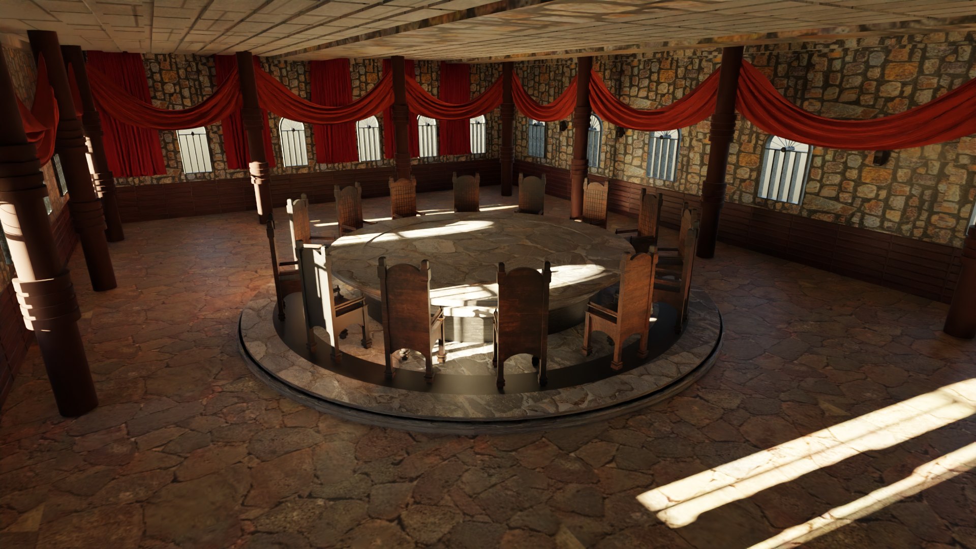 Council Hall - Round Table Model - TurboSquid 2179907