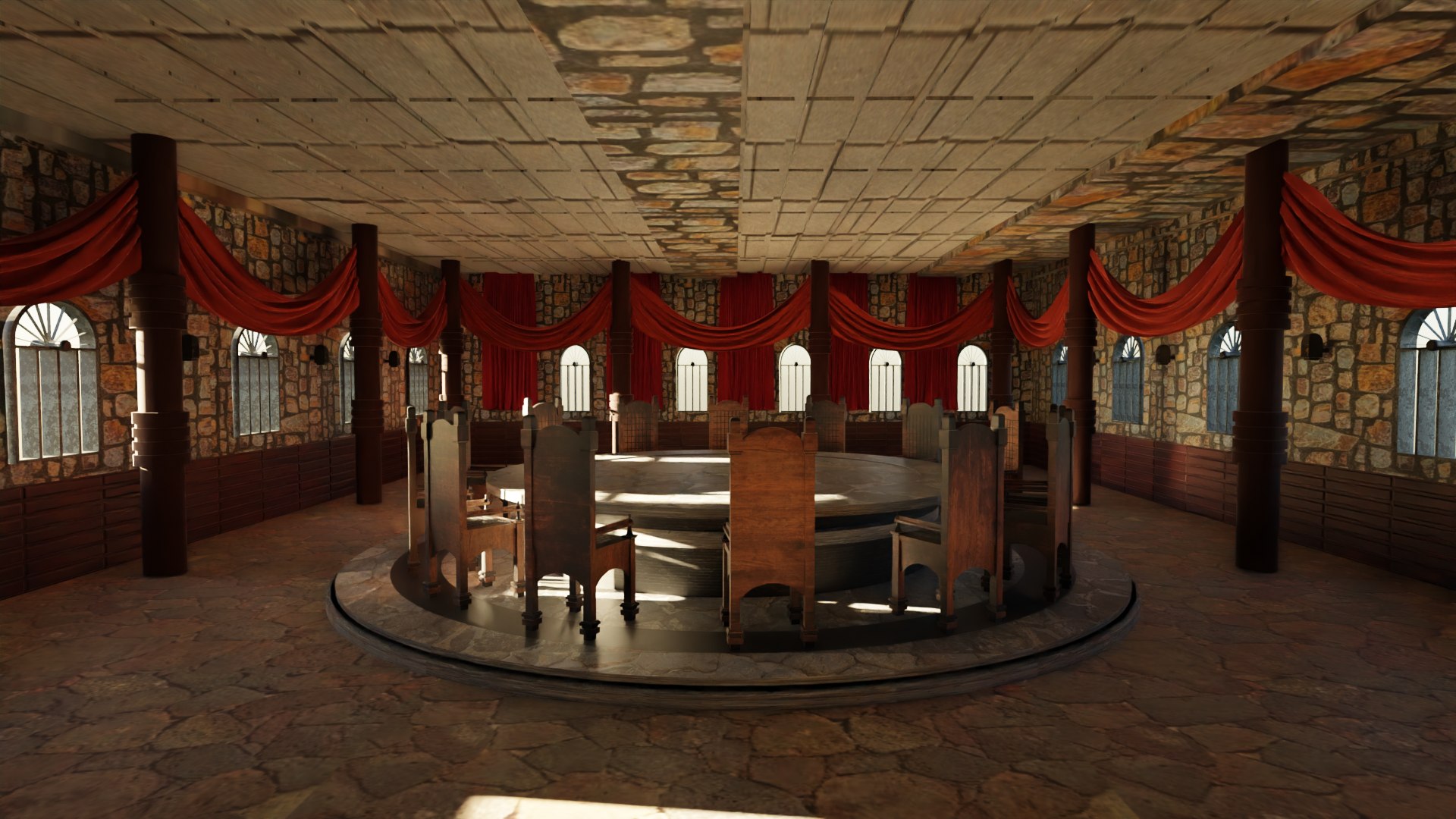 Council Hall - Round Table Model - TurboSquid 2179907