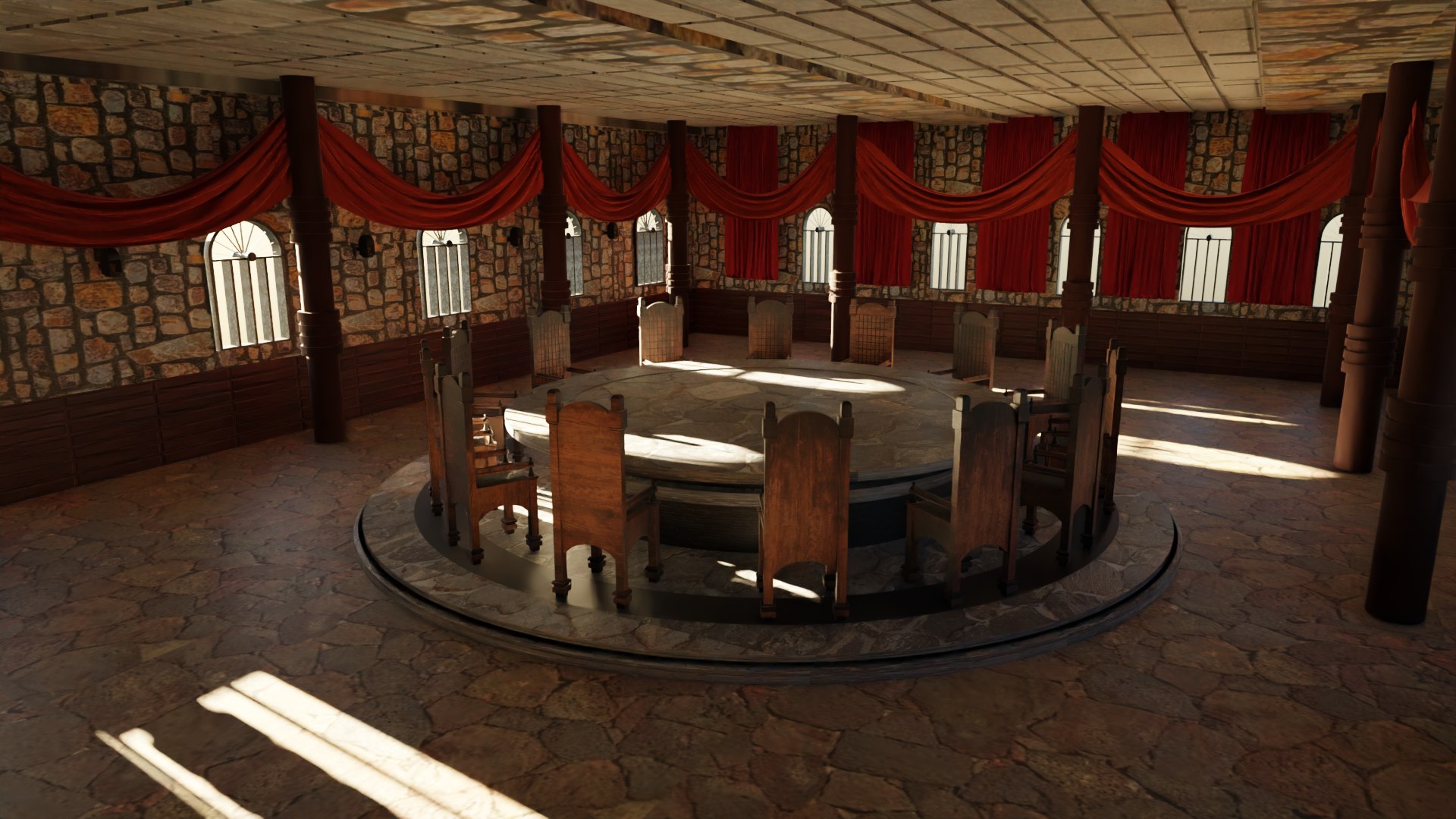 Council Hall - Round Table Model - TurboSquid 2179907