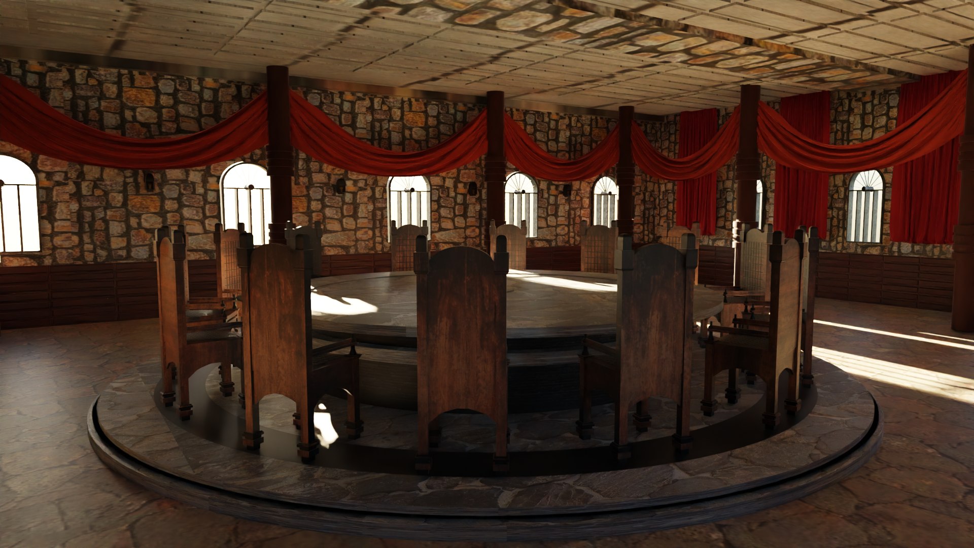 Council Hall - Round Table model - TurboSquid 2179907