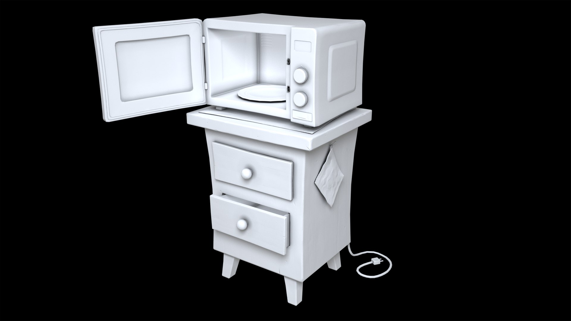 3D model Stylized Microwave - TurboSquid 1933045