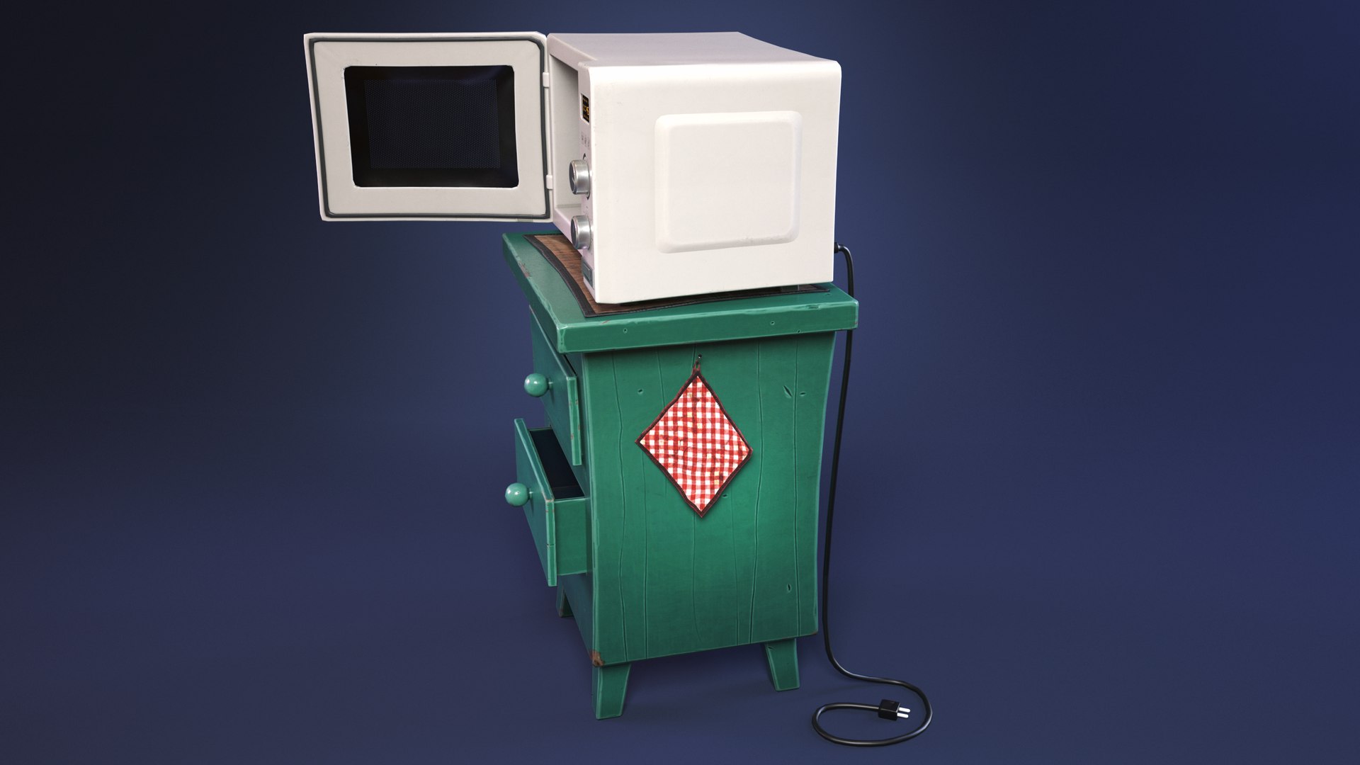 3D model Stylized Microwave - TurboSquid 1933045