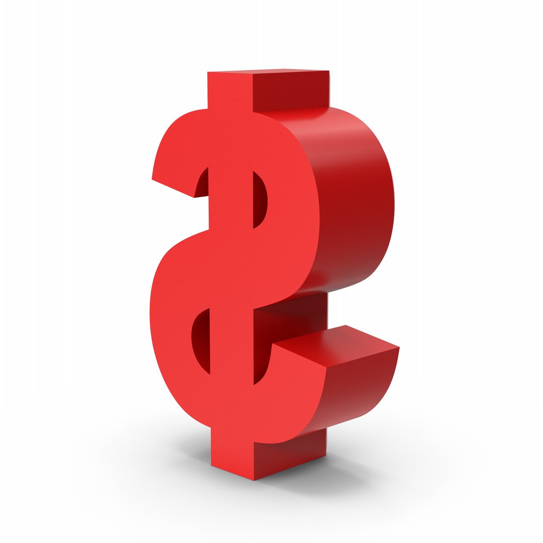 Red Dollar Symbol 3D - TurboSquid 2266251