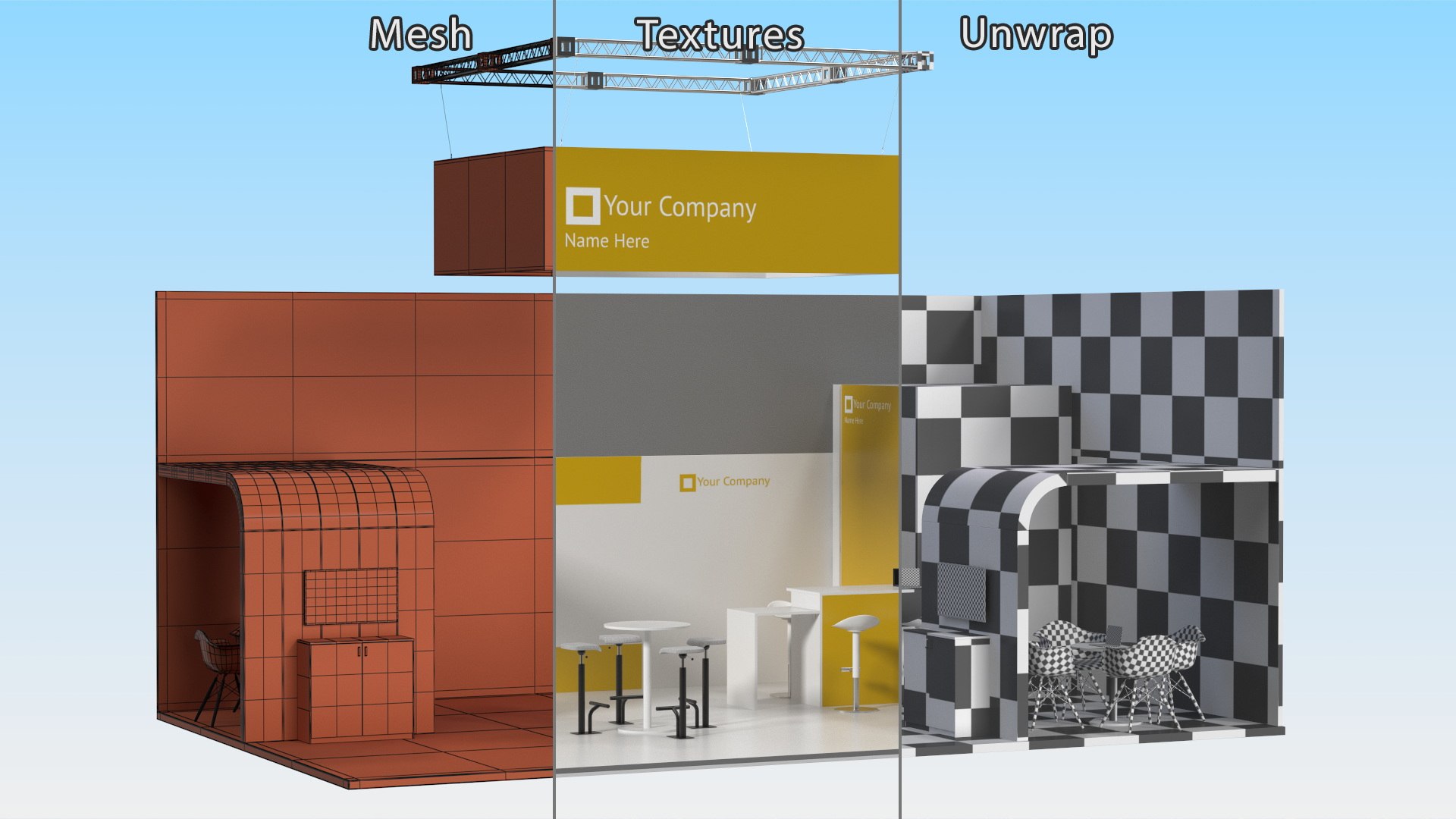 Exhibition Stand Yellow 3D Model - TurboSquid 2290412