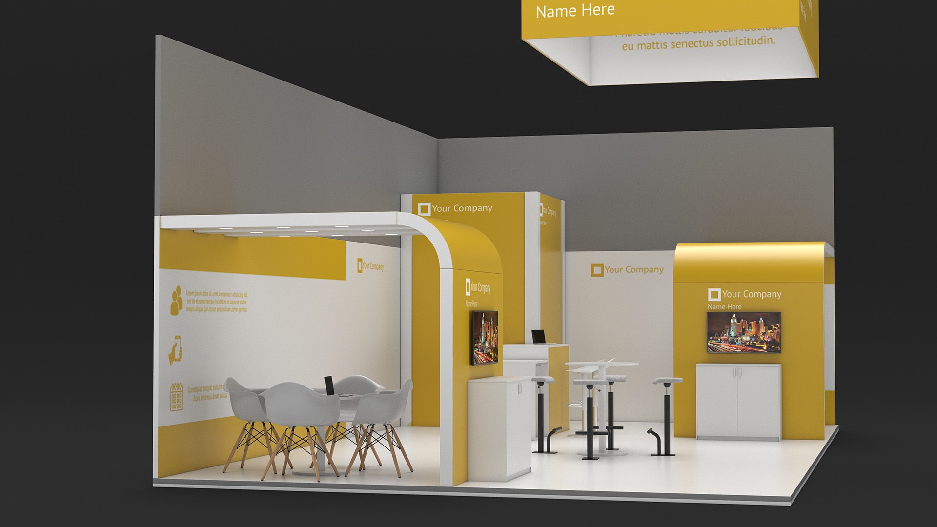 Exhibition Stand Yellow 3D Model - TurboSquid 2290412
