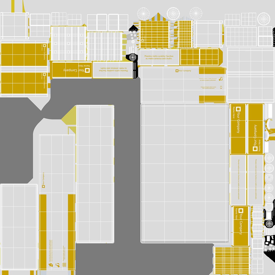 Exhibition Stand Yellow 3D Model - TurboSquid 2290412