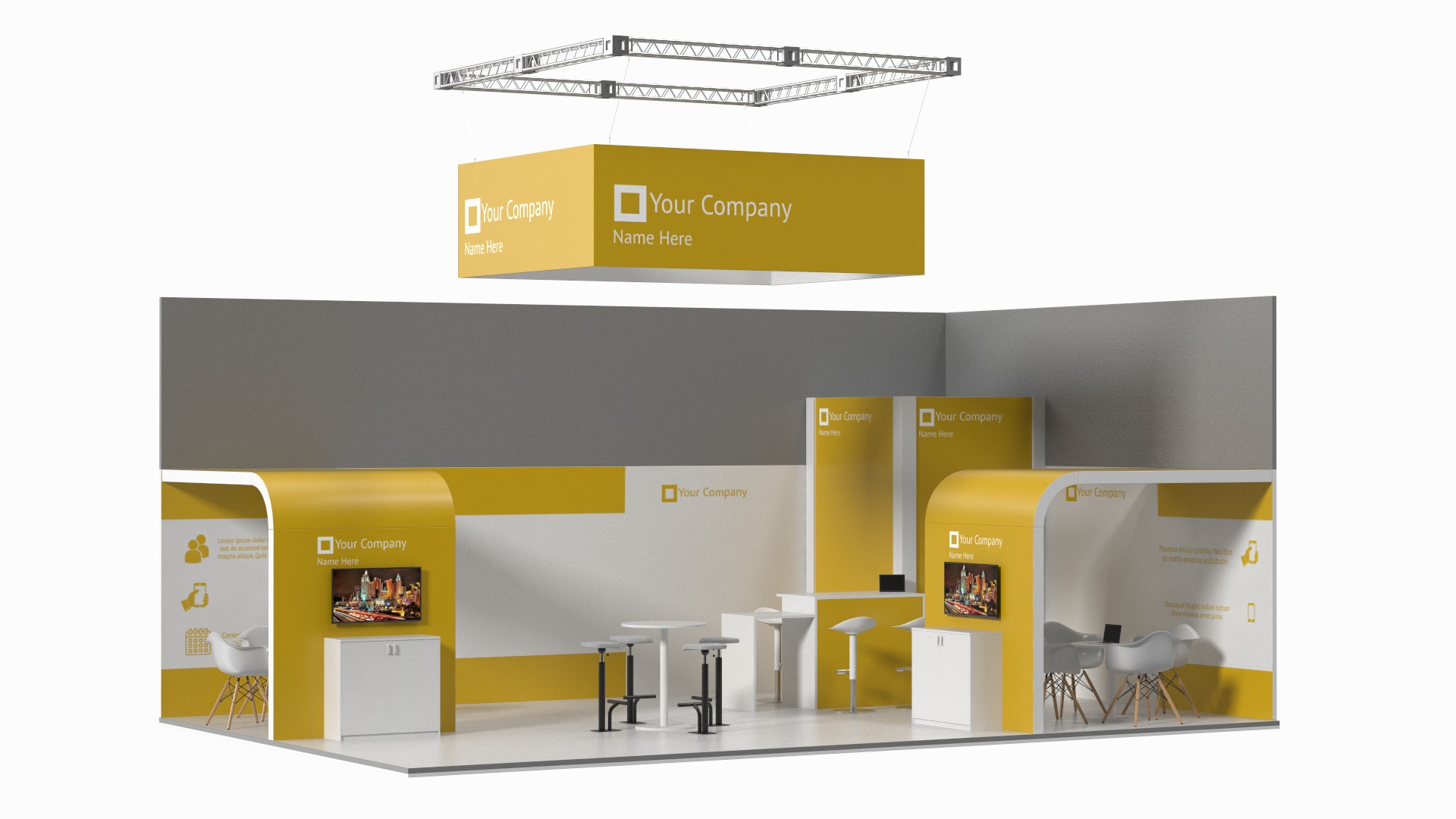 Exhibition Stand Yellow 3D Model - TurboSquid 2290412