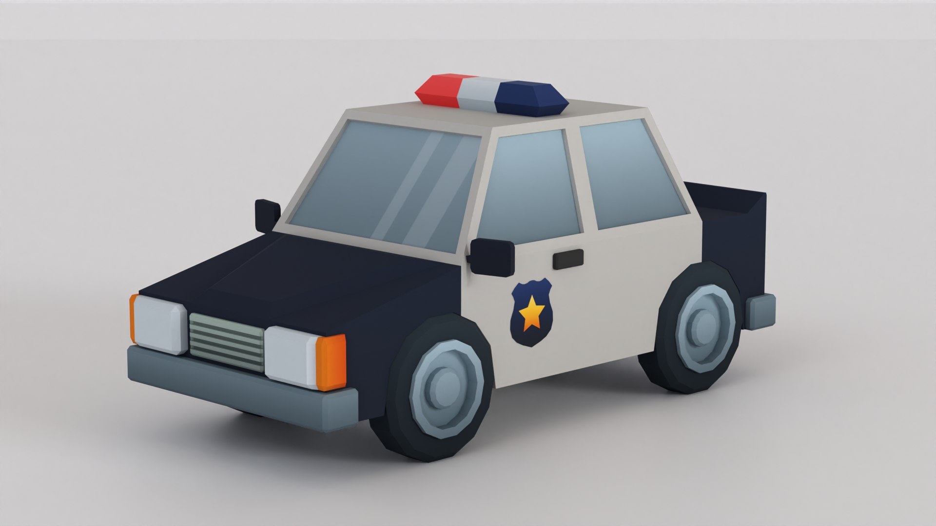 3D Cartoon Low Poly Car 05 - Police Car Model - TurboSquid 2239242