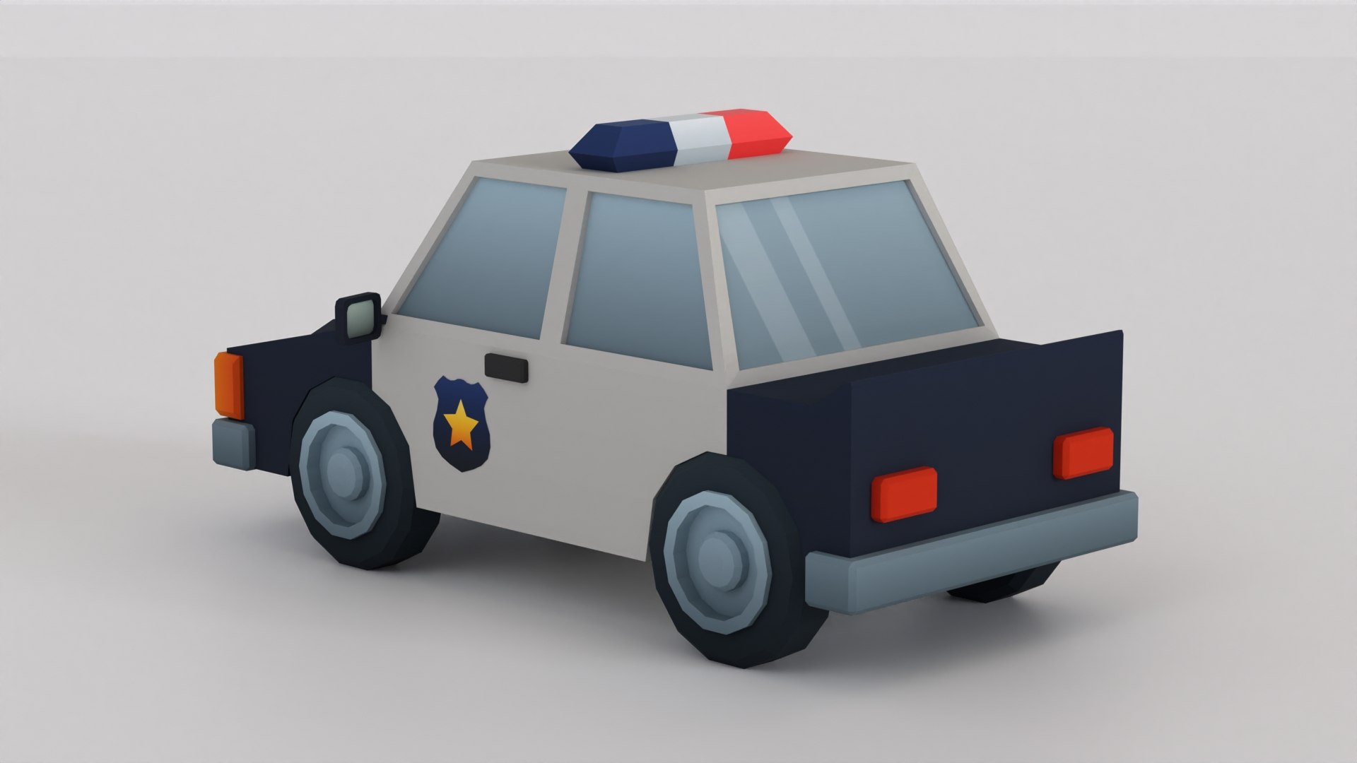 3D Cartoon Low Poly Car 05 - Police Car Model - TurboSquid 2239242