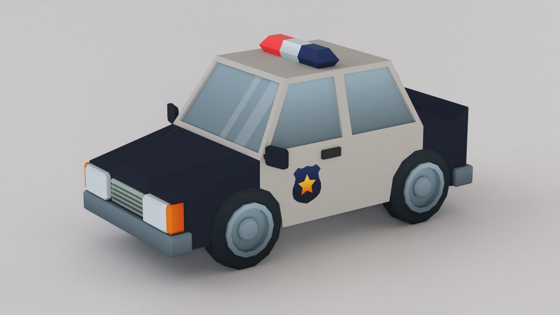 3D Cartoon Low Poly Car 05 - Police Car Model - TurboSquid 2239242
