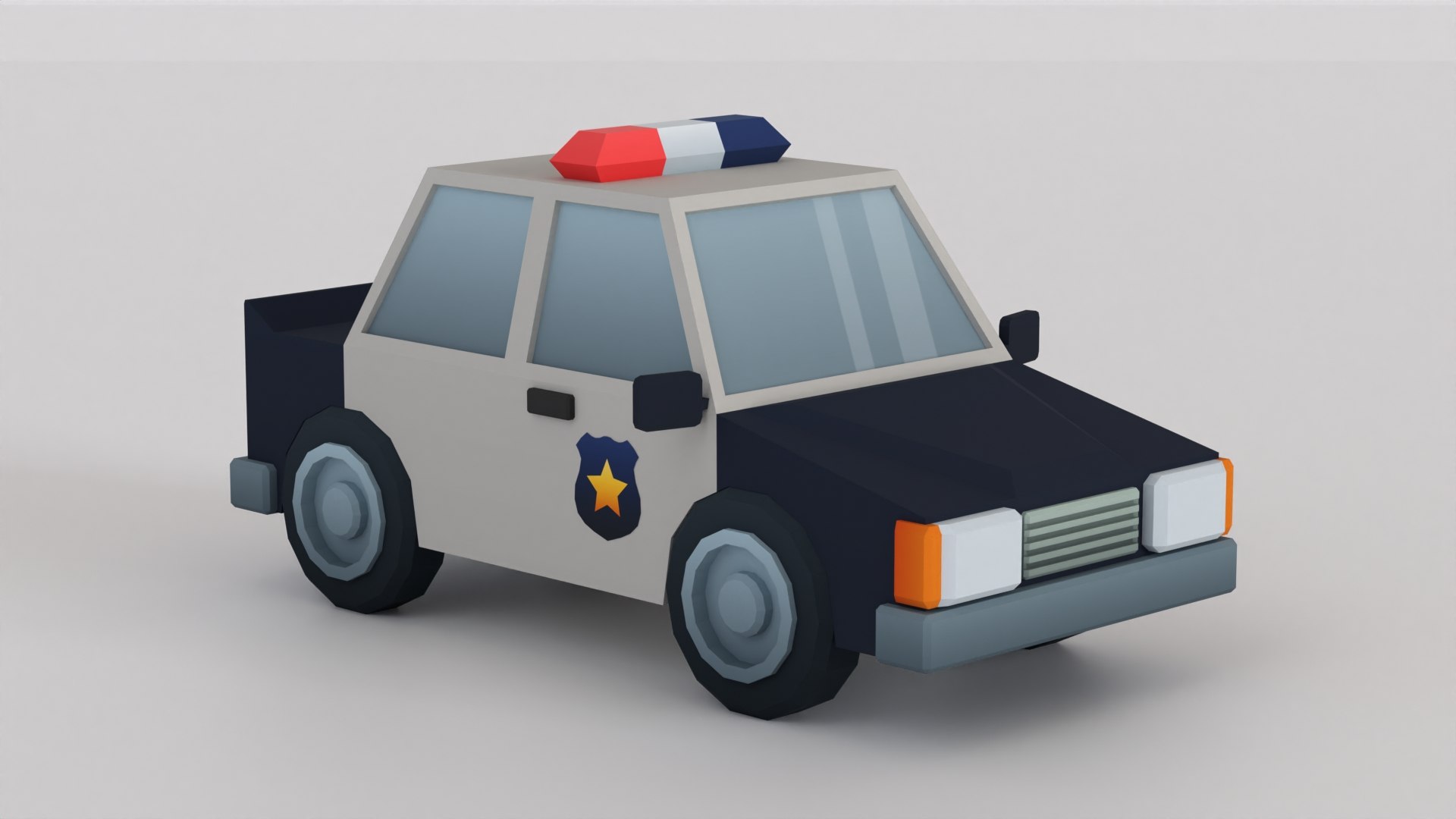 3D Cartoon Low Poly Car 05 - Police Car Model - TurboSquid 2239242