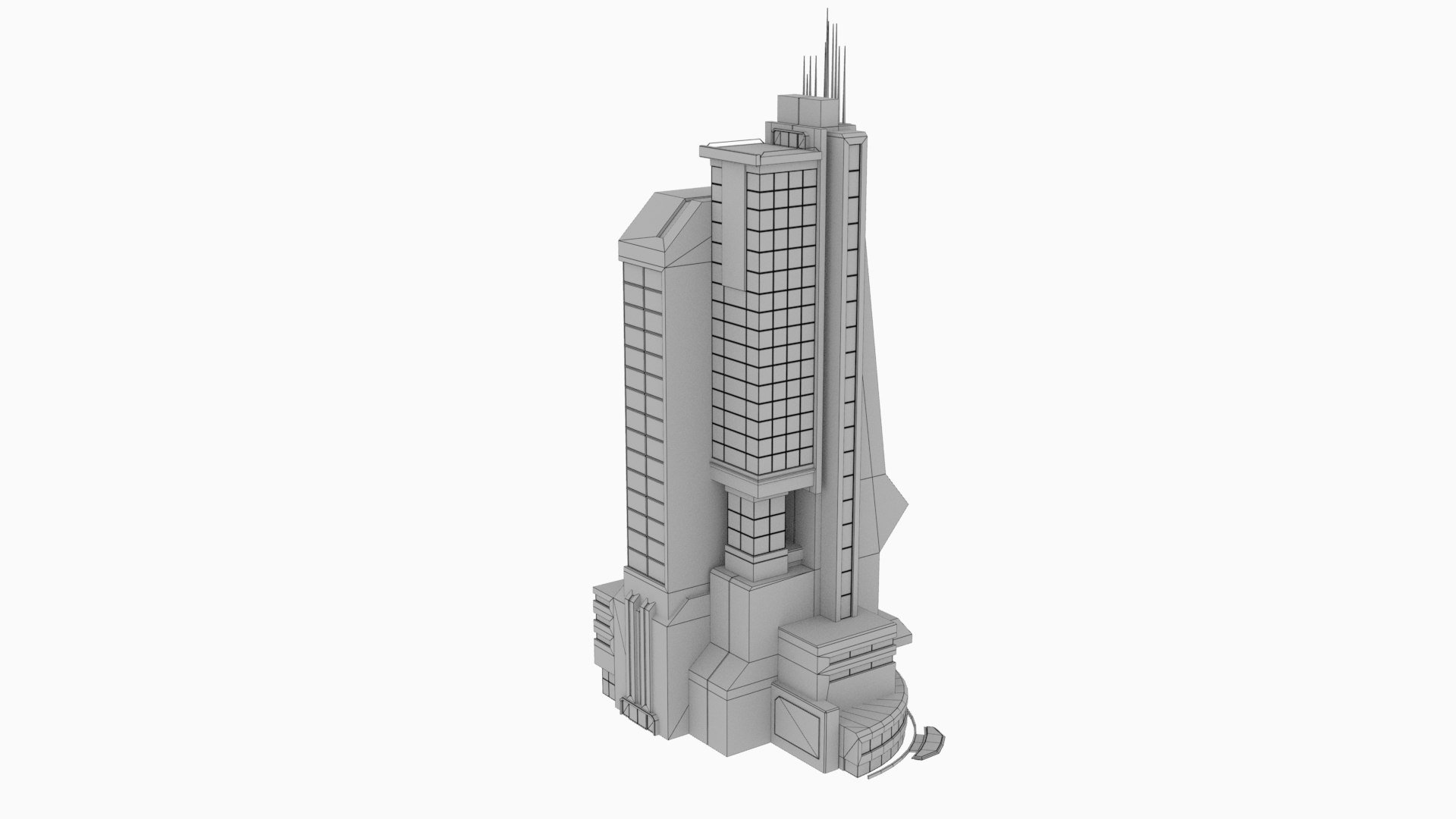 3D Model Sci-fi Skyscraper Building Architecture - TurboSquid 1964382