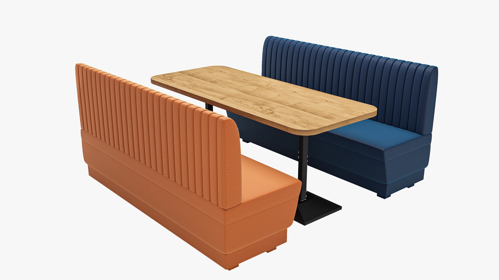 Booth Dining Table And Booth Banquette 3D Model - TurboSquid 2251500