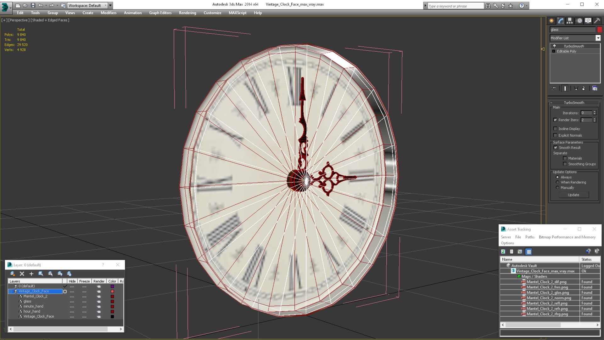 Vintage Clock Face 3D - TurboSquid 1796066