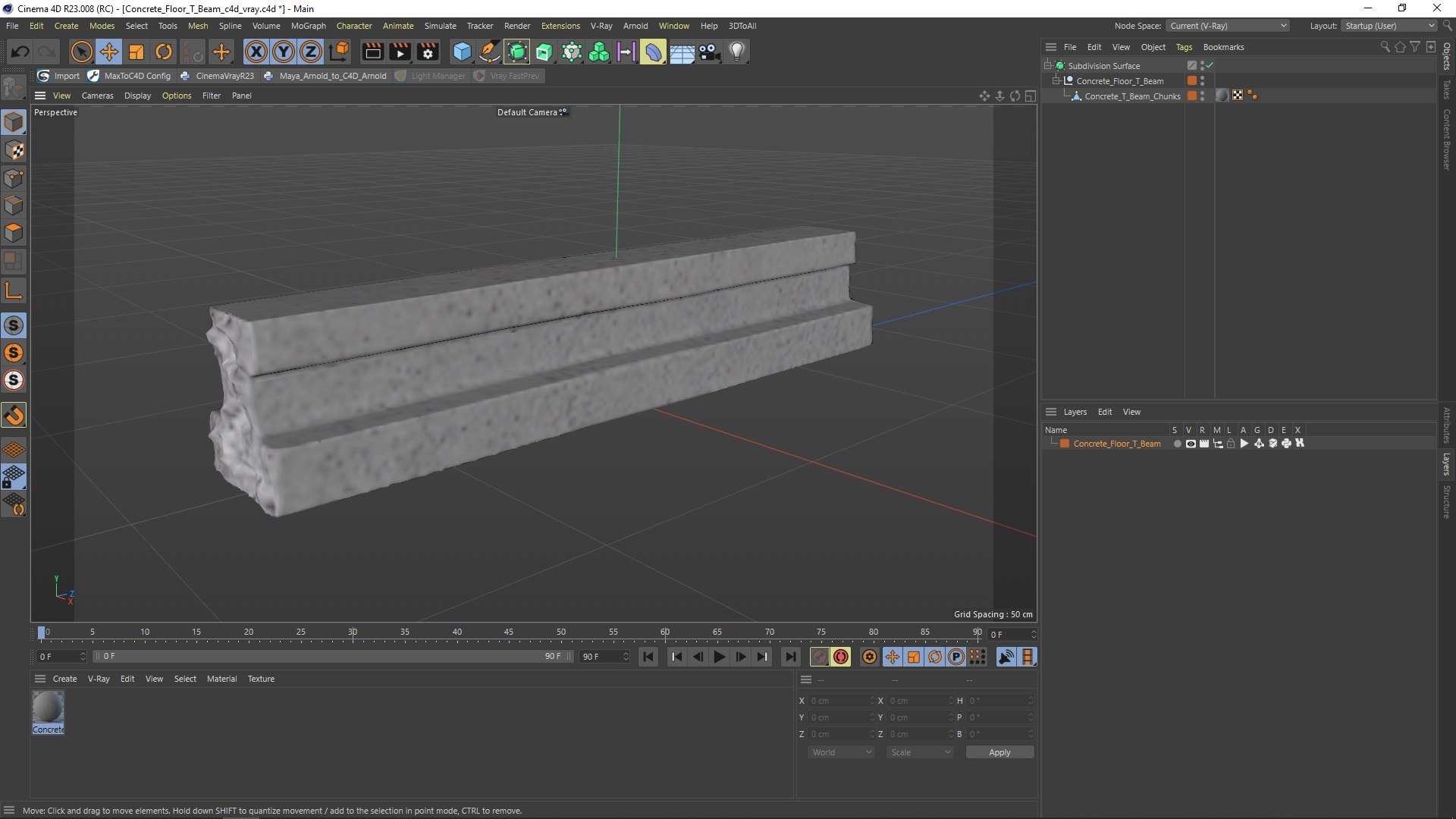Concrete Floor T Beam 3D Model - TurboSquid 2303820