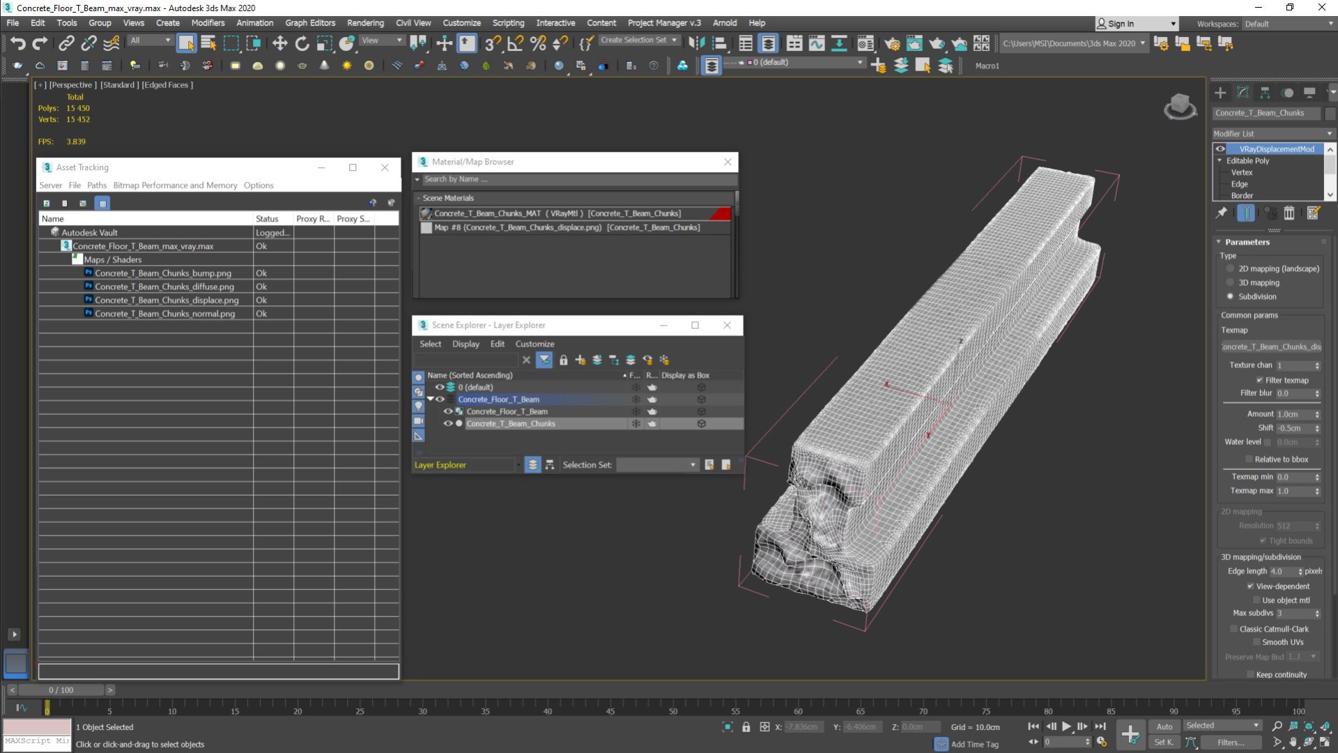 Concrete Floor T Beam 3D Model - TurboSquid 2303820