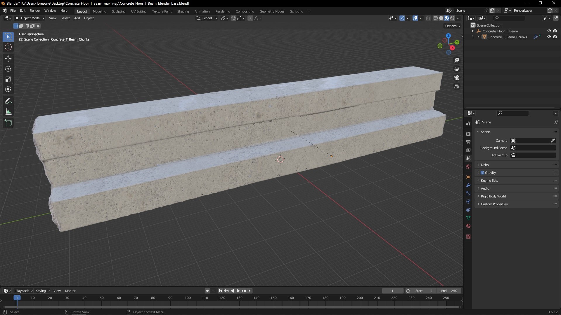 Concrete Floor T Beam 3D Model - TurboSquid 2303820