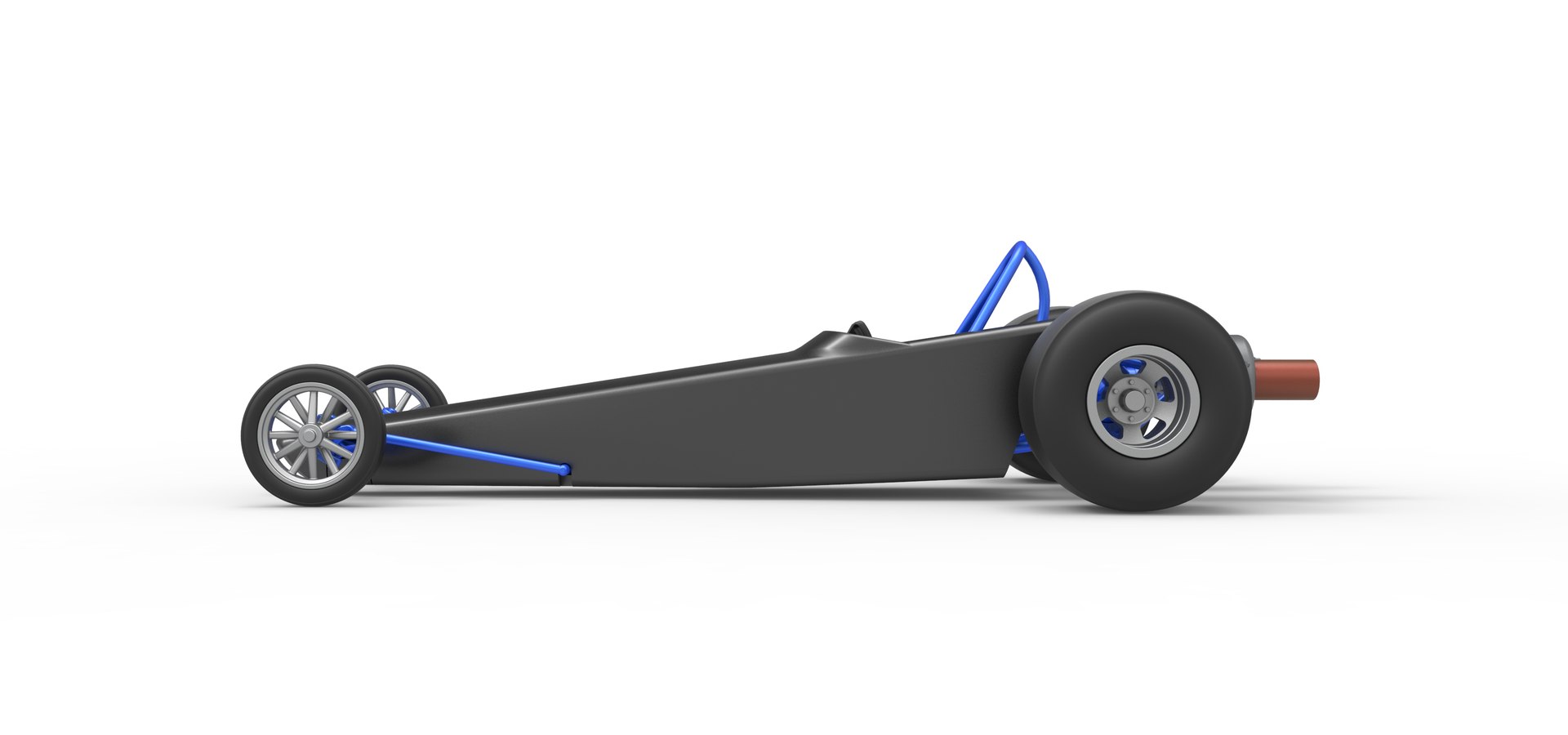 Diecast Dragster With Twin Turbo Drag Axle Scale 1 To 25 3D Model ...