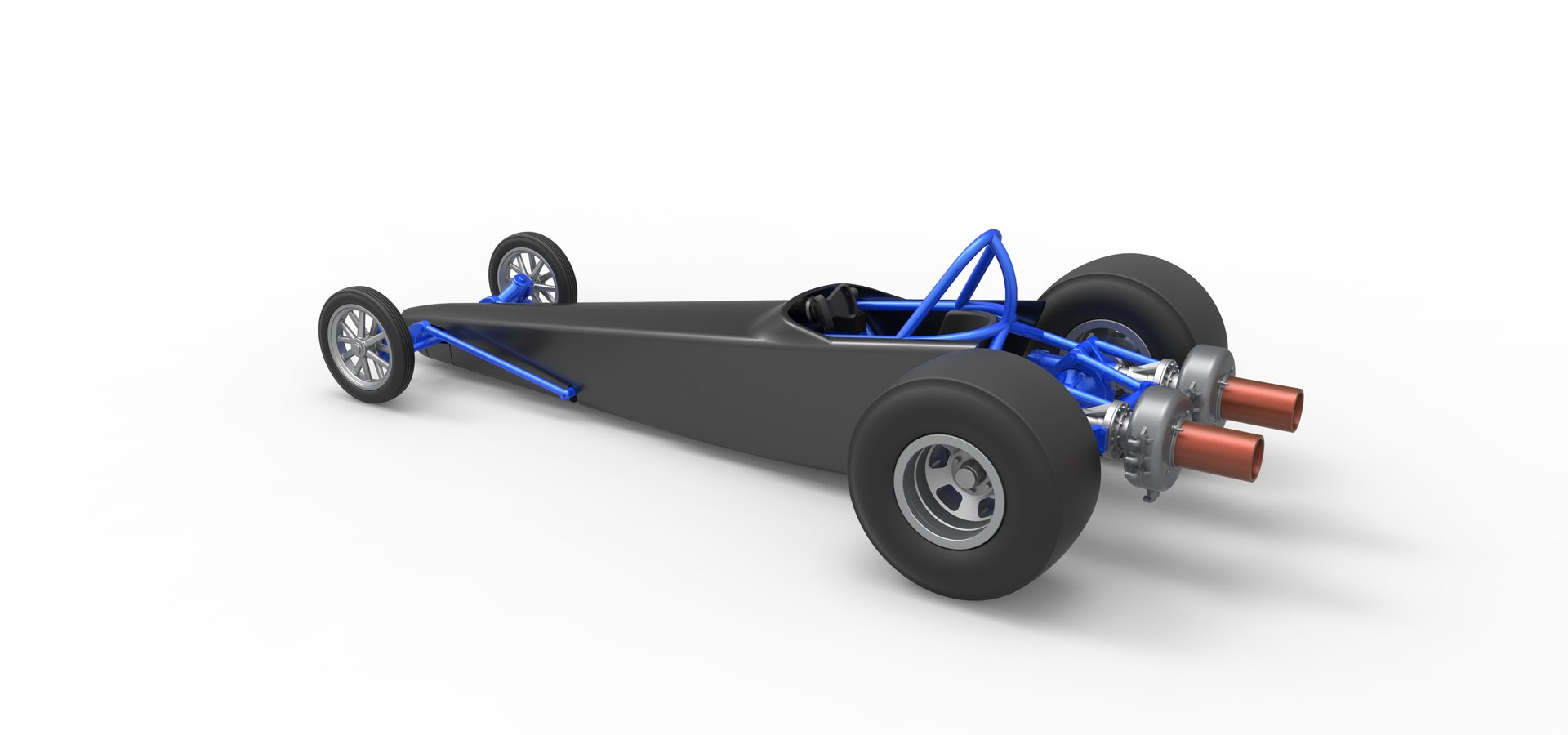 Diecast Dragster with twin Turbo drag axle Scale 1 to 25 3D model ...