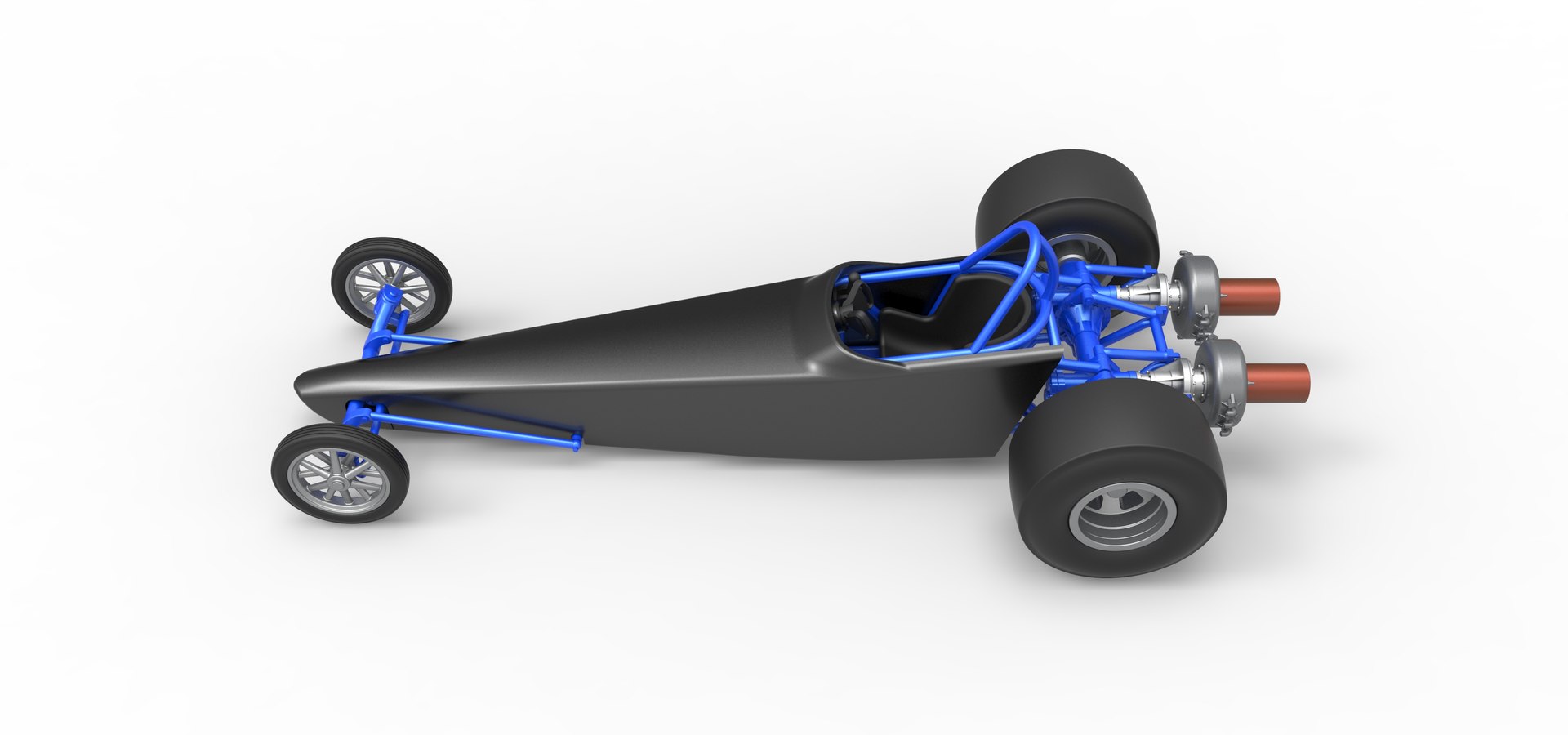 Diecast Dragster with twin Turbo drag axle Scale 1 to 25 3D model ...