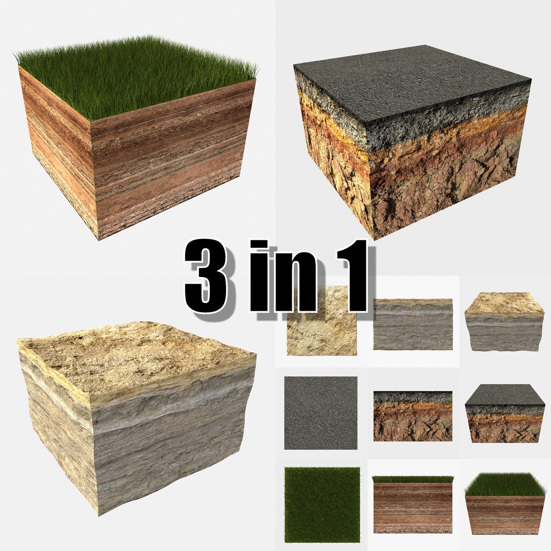 3D cross sections soil cut - TurboSquid 1549154