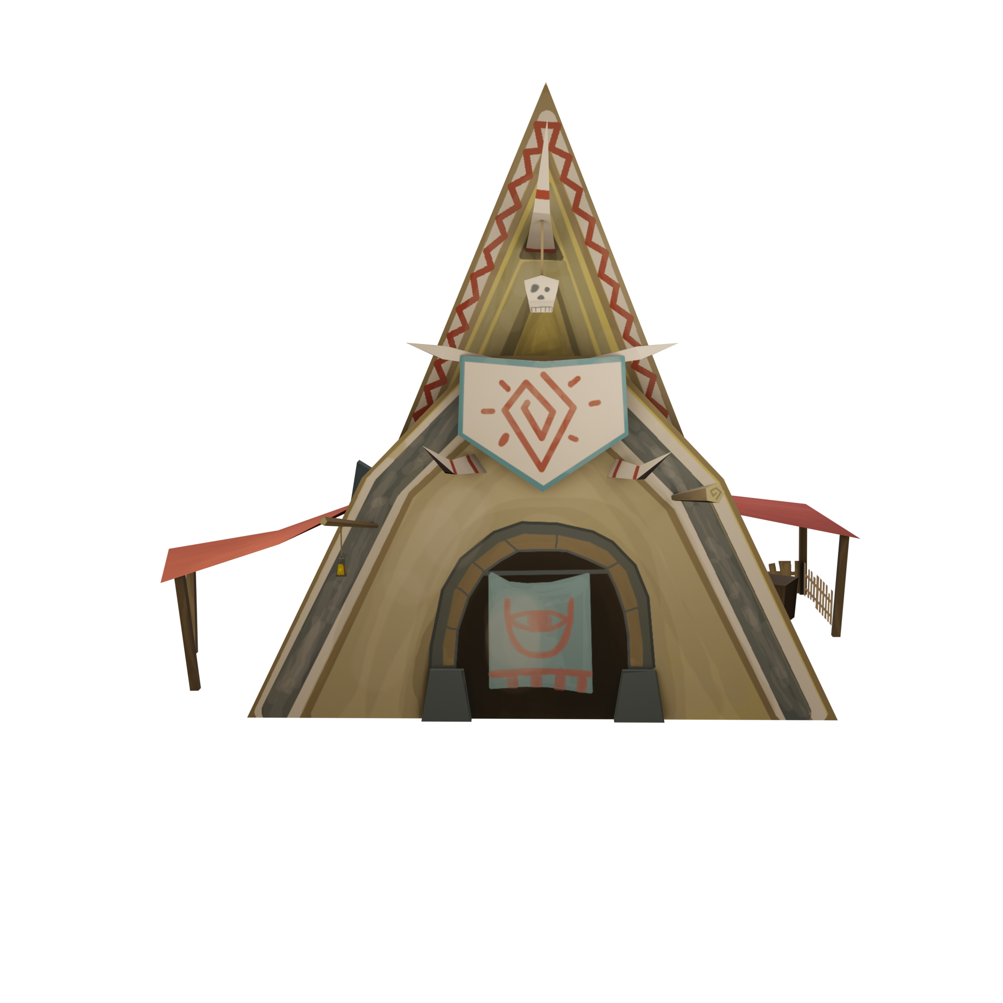 Hut of the barbarian hunter Low-poly 3D model 3D model - TurboSquid 1787420