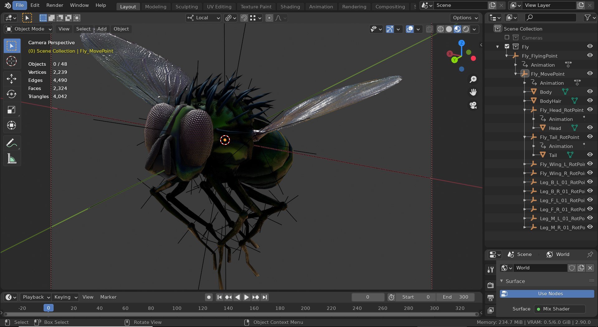 3D Green Fly Loop Animation - TurboSquid 1630852