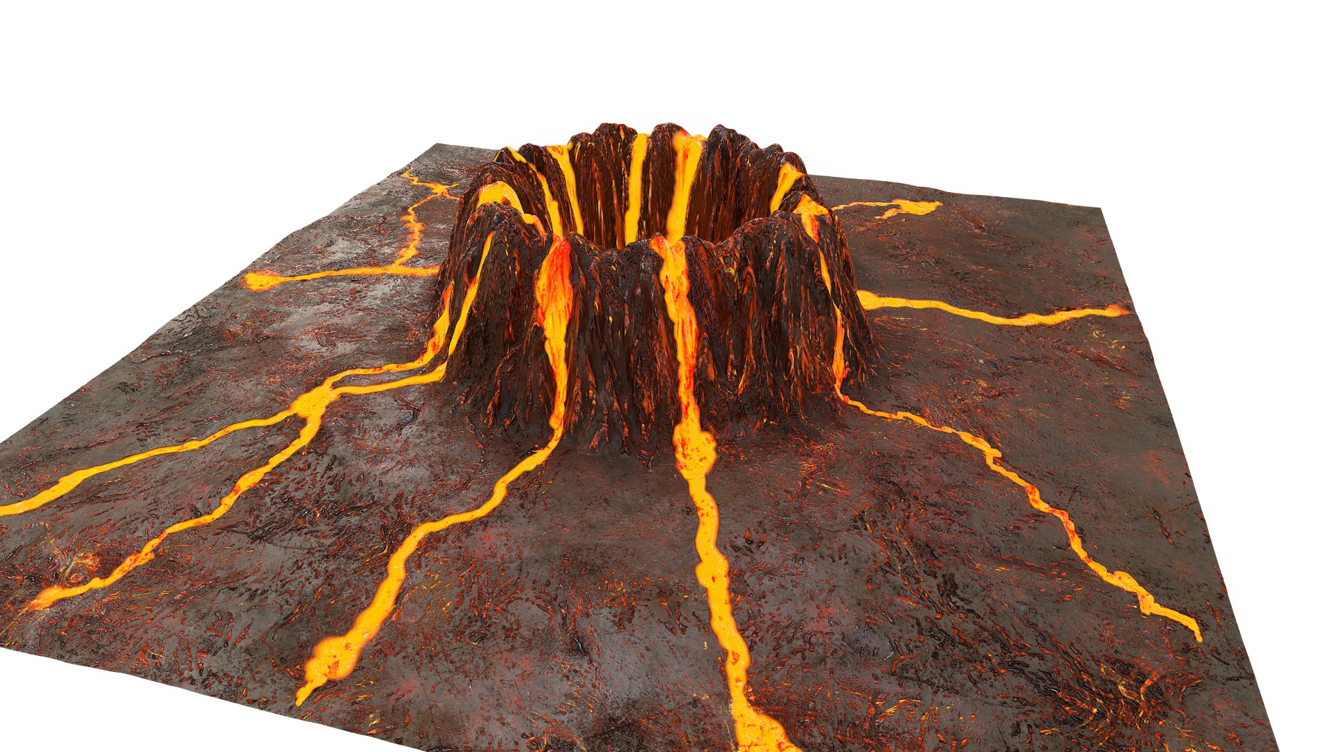 3D Volcanic Crater Model - TurboSquid 1403990