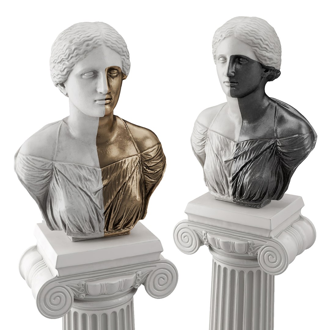 3D Golden Half Woman Bust Model - TurboSquid 2307989