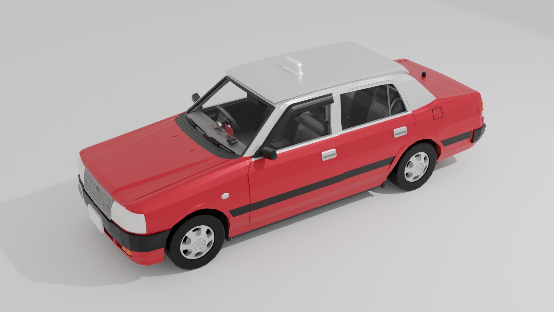 3D Hong Kong Red Taxi Model - TurboSquid 1950541