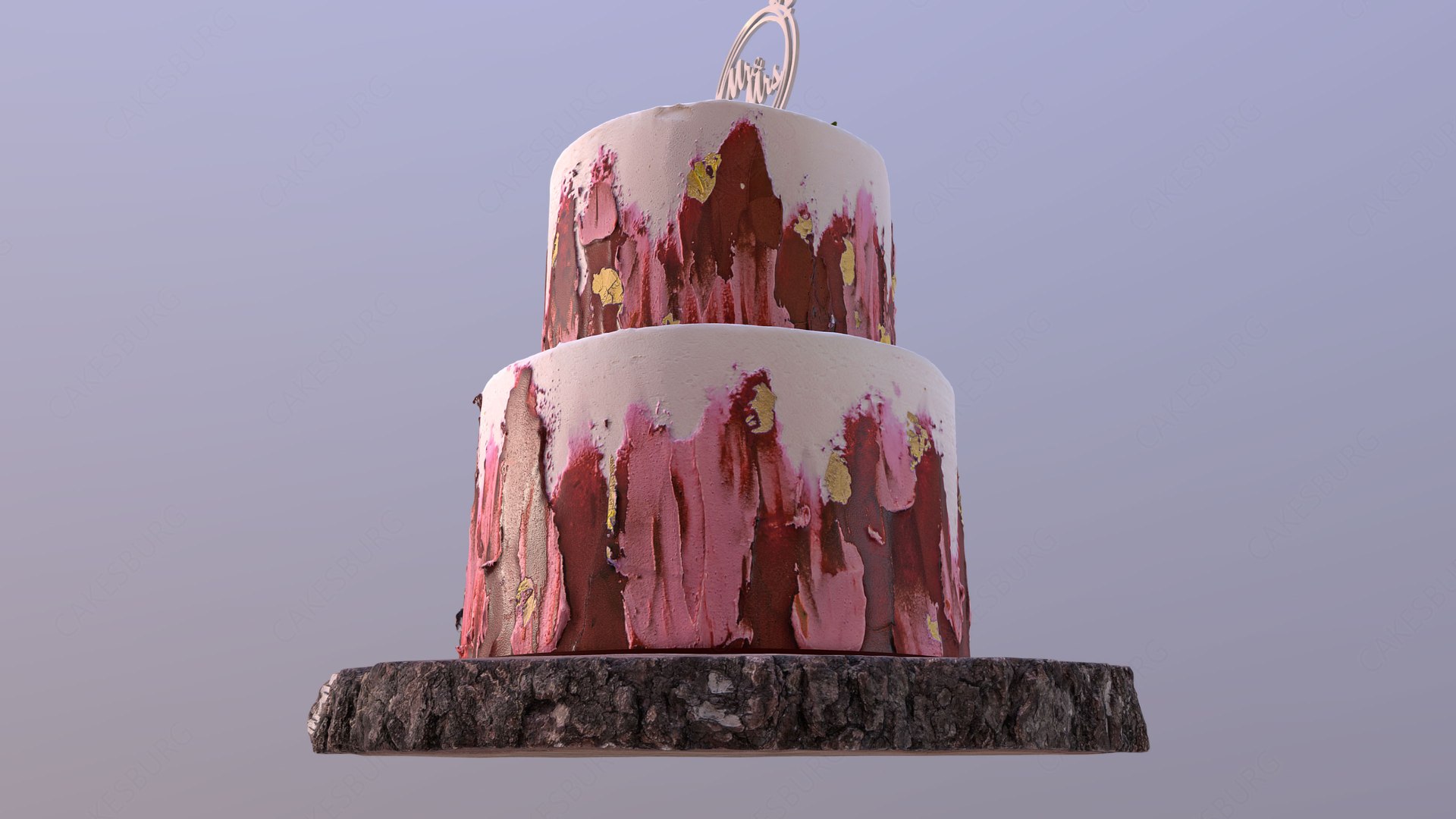 Elegant Mr and Mrs Berry Wedding Cake 3D model - TurboSquid 2057687