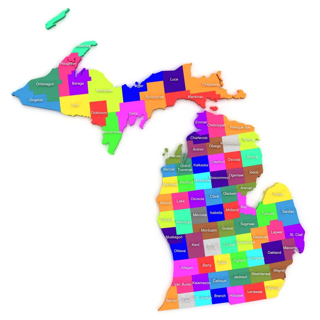 Michigan Counties 3d 3ds