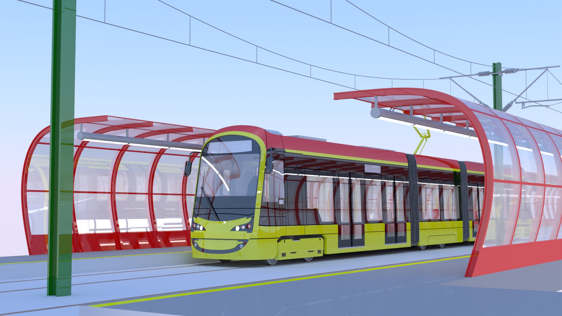 Warsaw Tram Stop 3D Model - TurboSquid 2136480