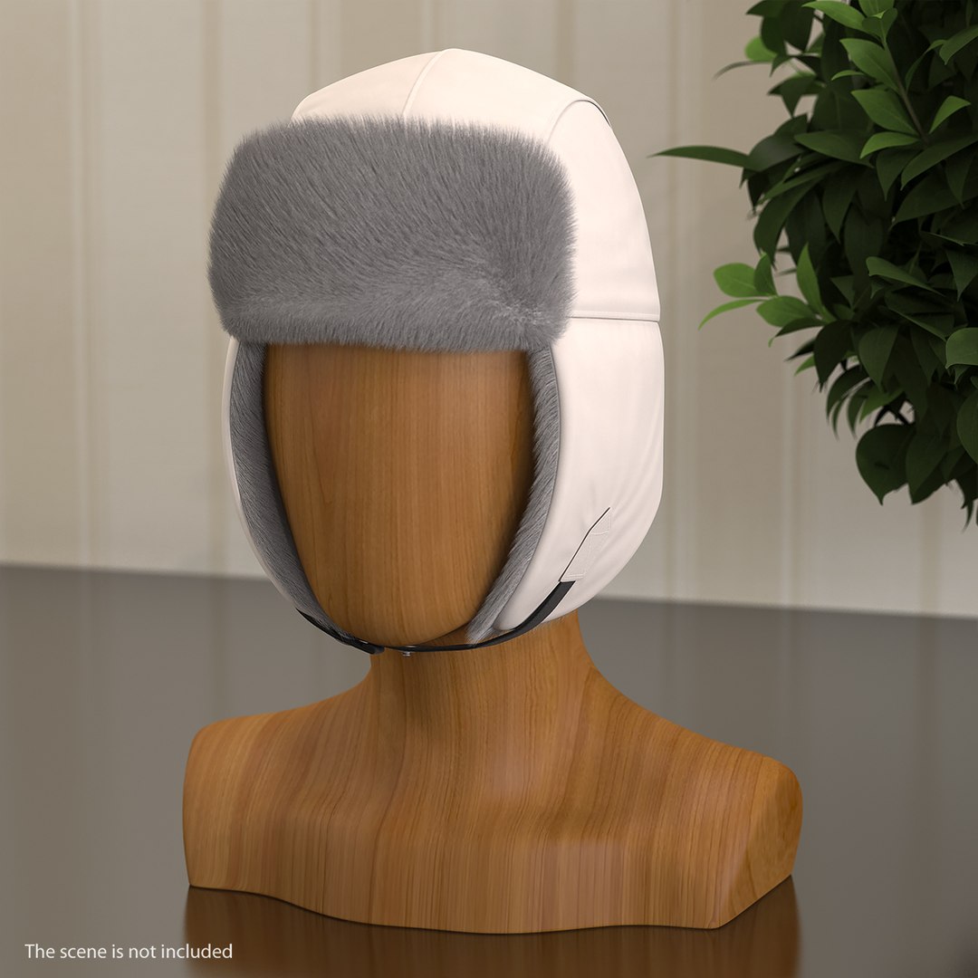 Trapper Hat White Fur 3D - TurboSquid 1430461