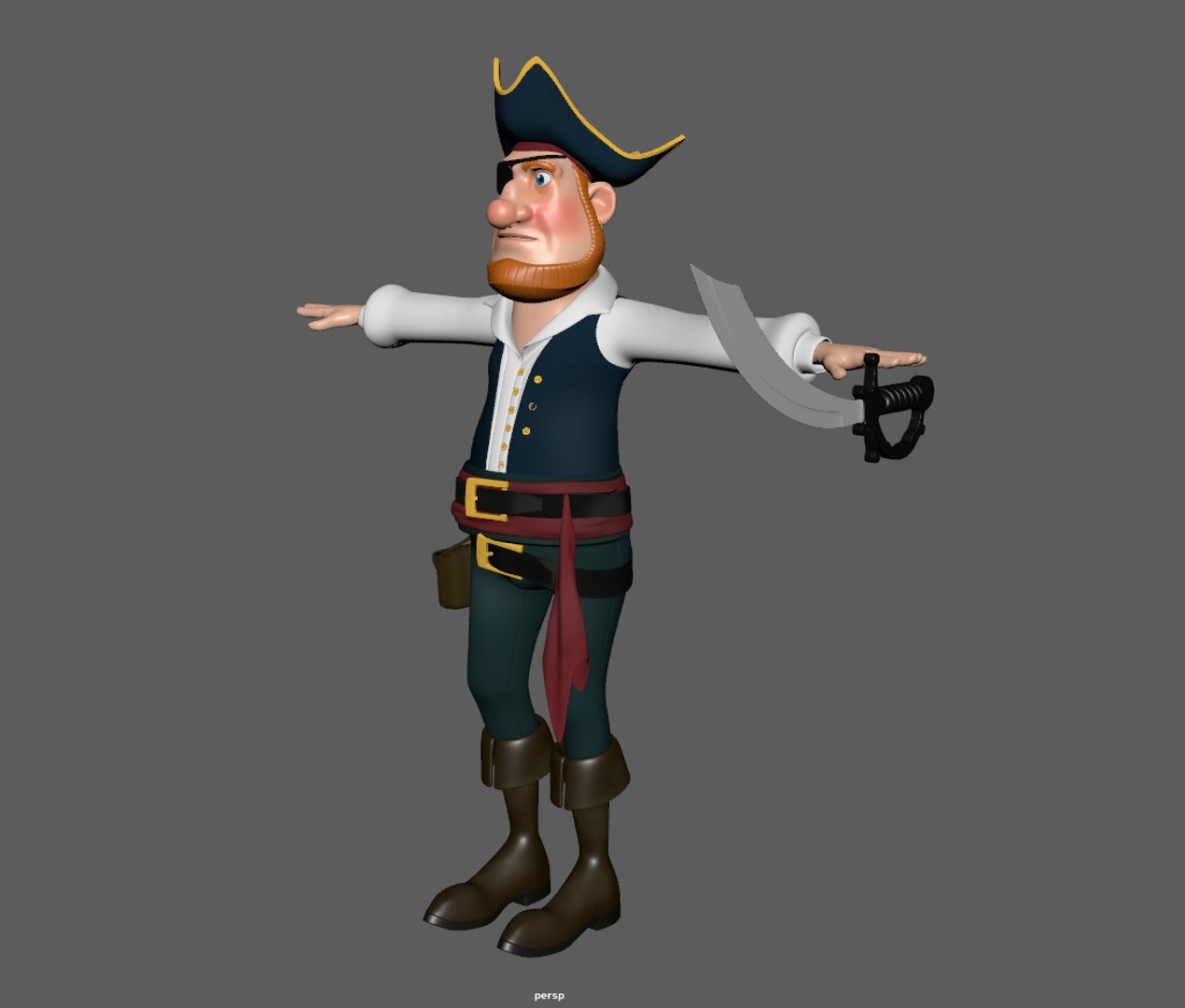 3D cartoon pirate - TurboSquid 1428549