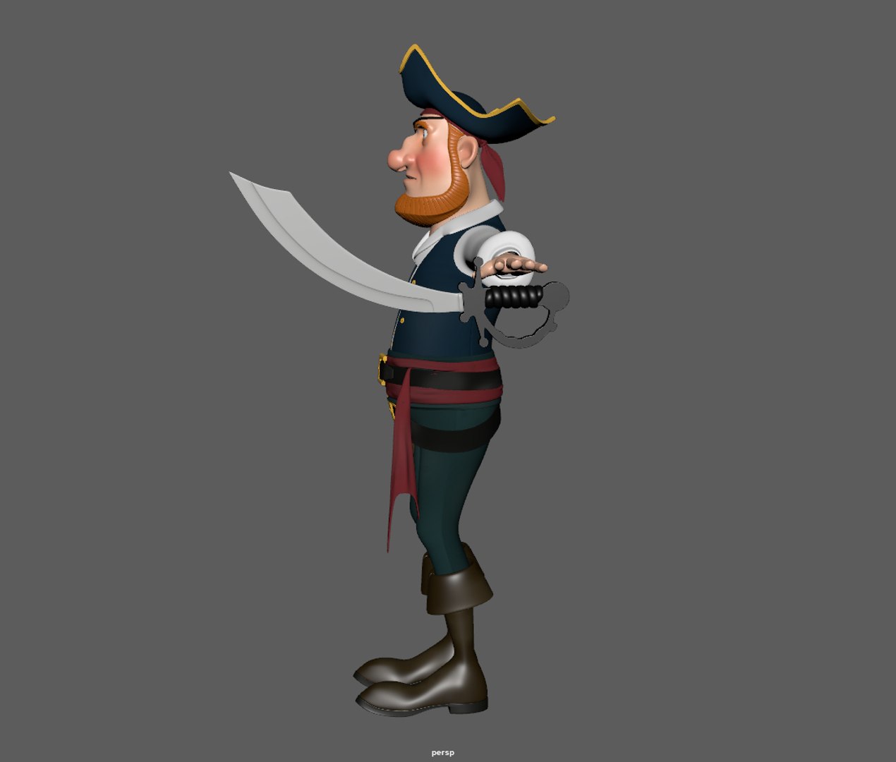 3D cartoon pirate - TurboSquid 1428549