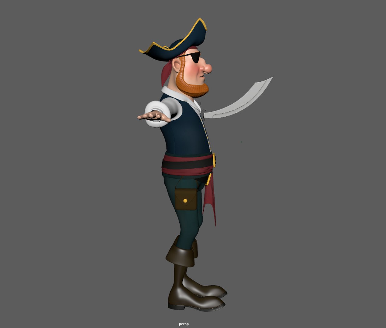 3D cartoon pirate - TurboSquid 1428549