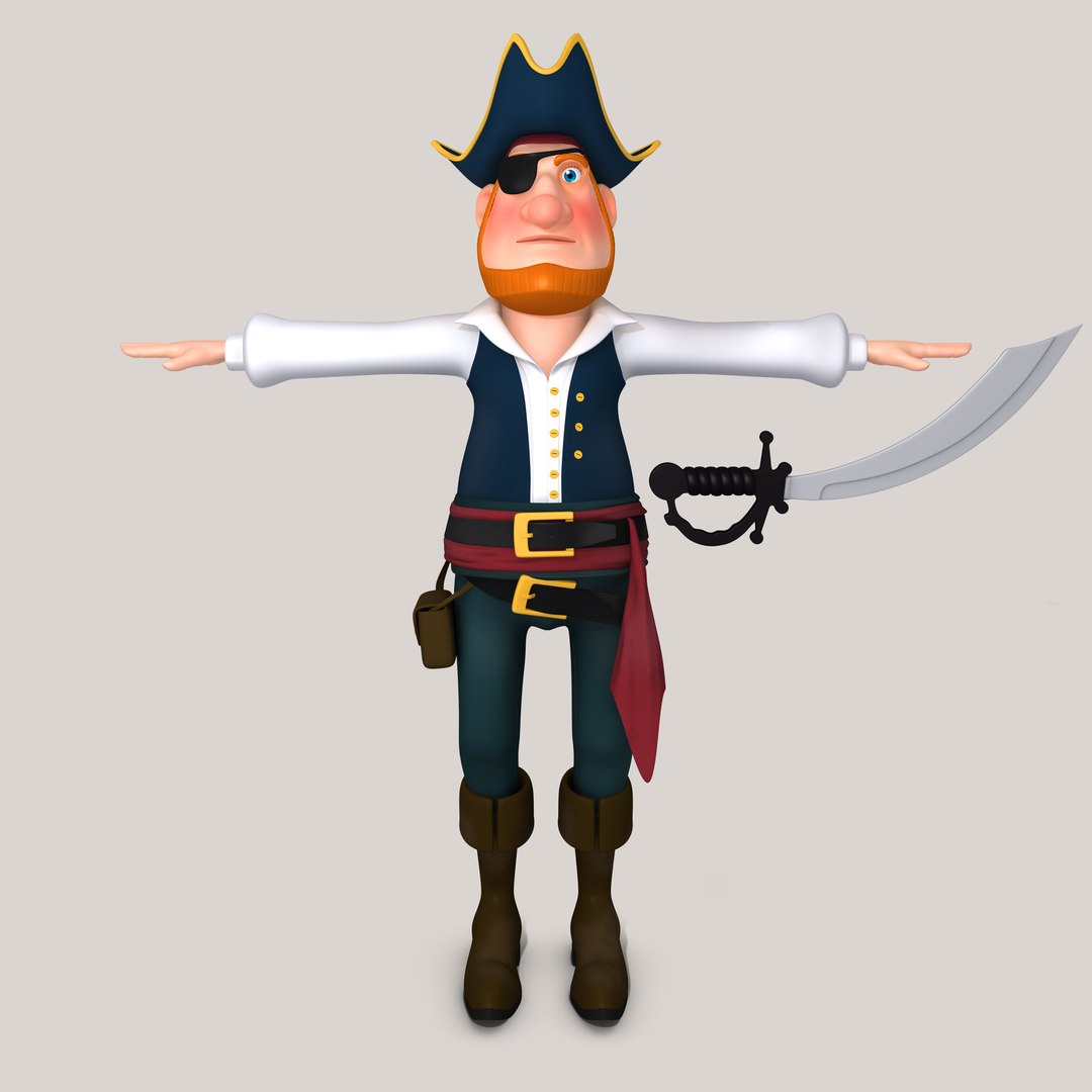 3D cartoon pirate - TurboSquid 1428549
