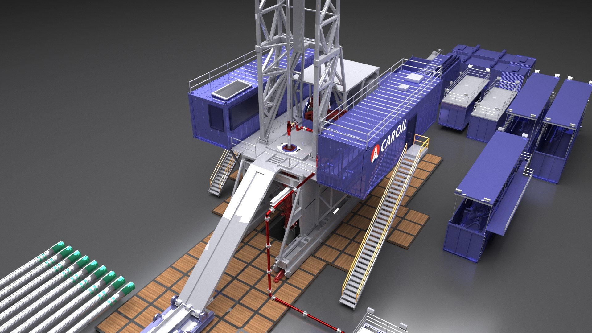 Caroil Skidding Drilling Rig 3D model - TurboSquid 2157813