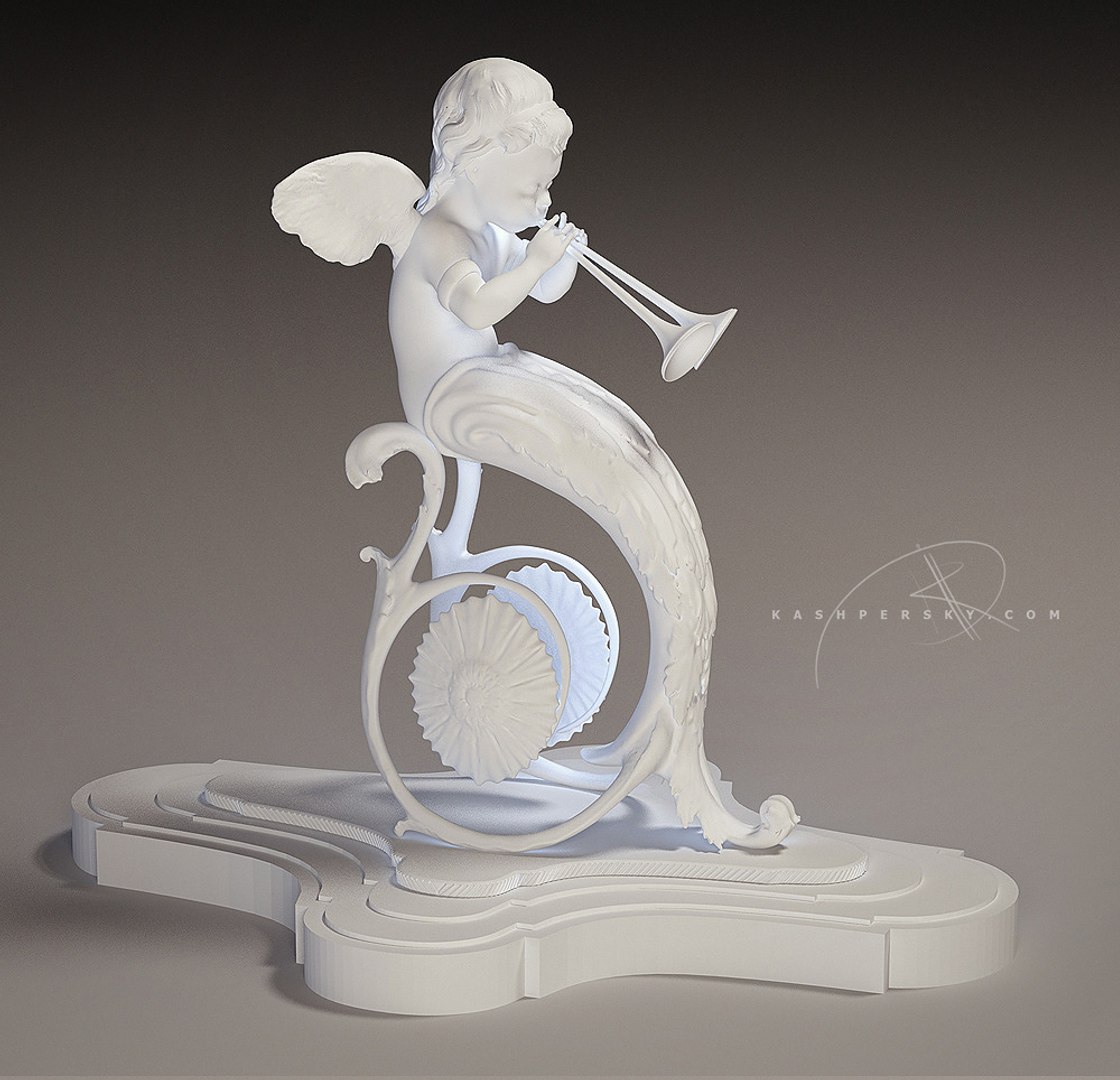 Baroque Cupid 3d Obj