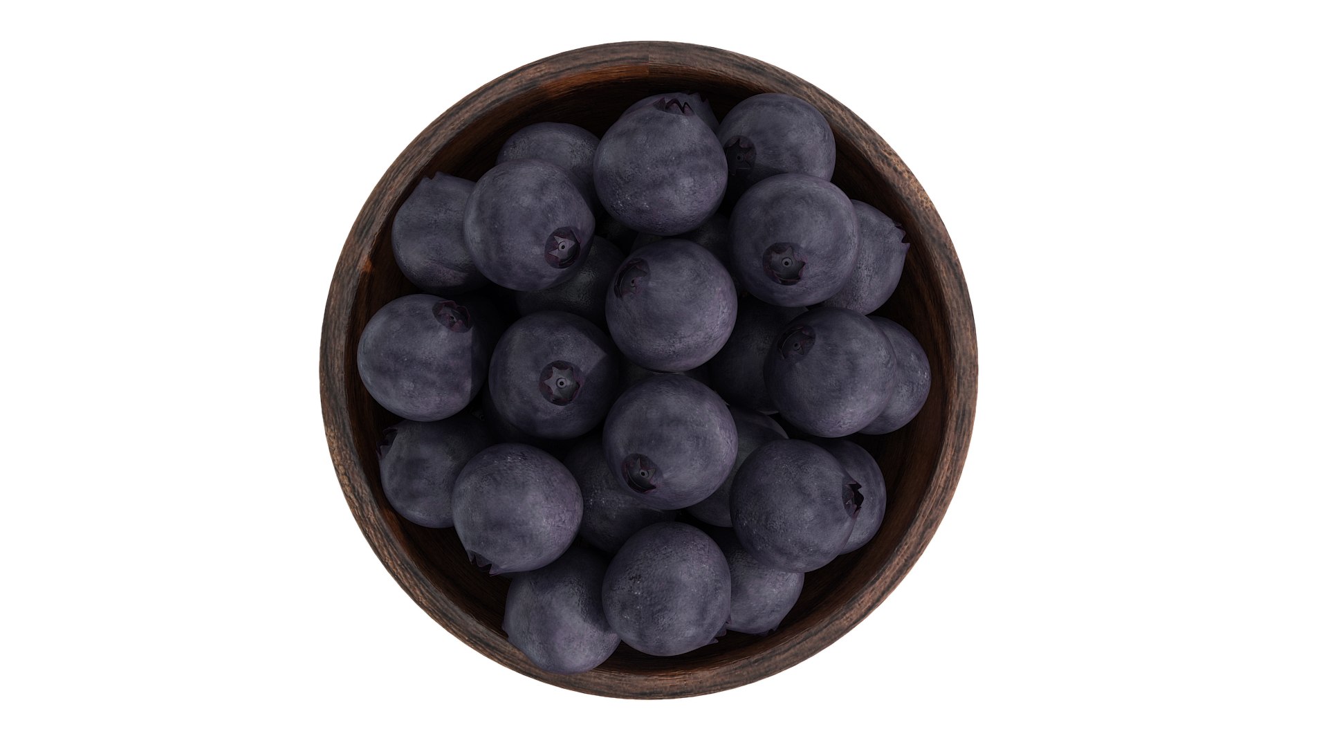 Blueberry Small Wooden Bowl 3D Model - TurboSquid 2280443