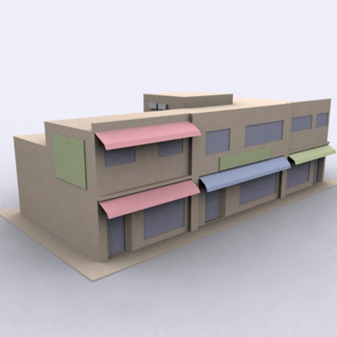 3d 4 Pack Shop Model