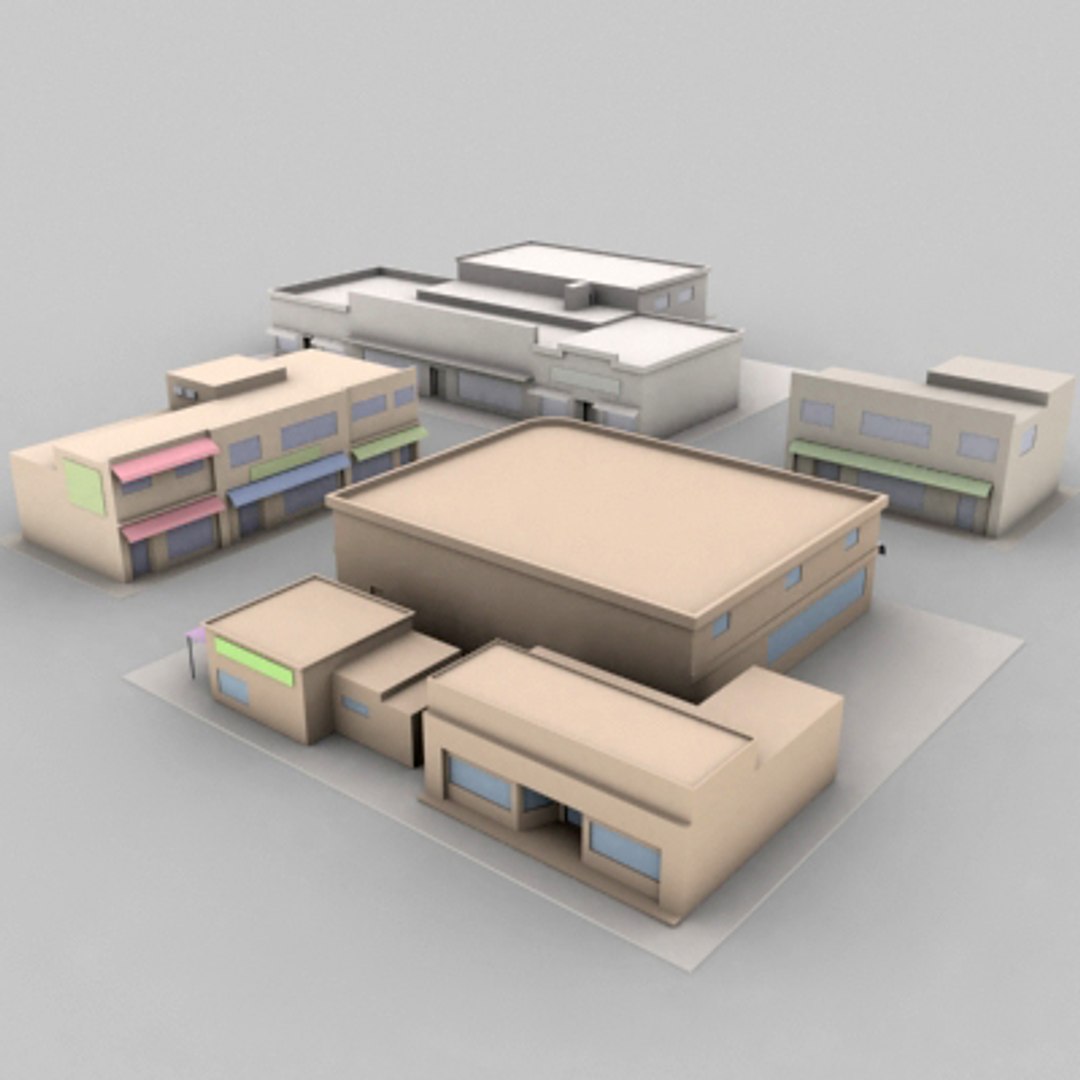 3d 4 Pack Shop Model