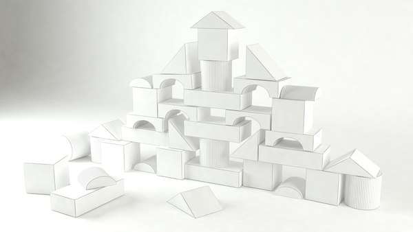 3d model of building blocks
