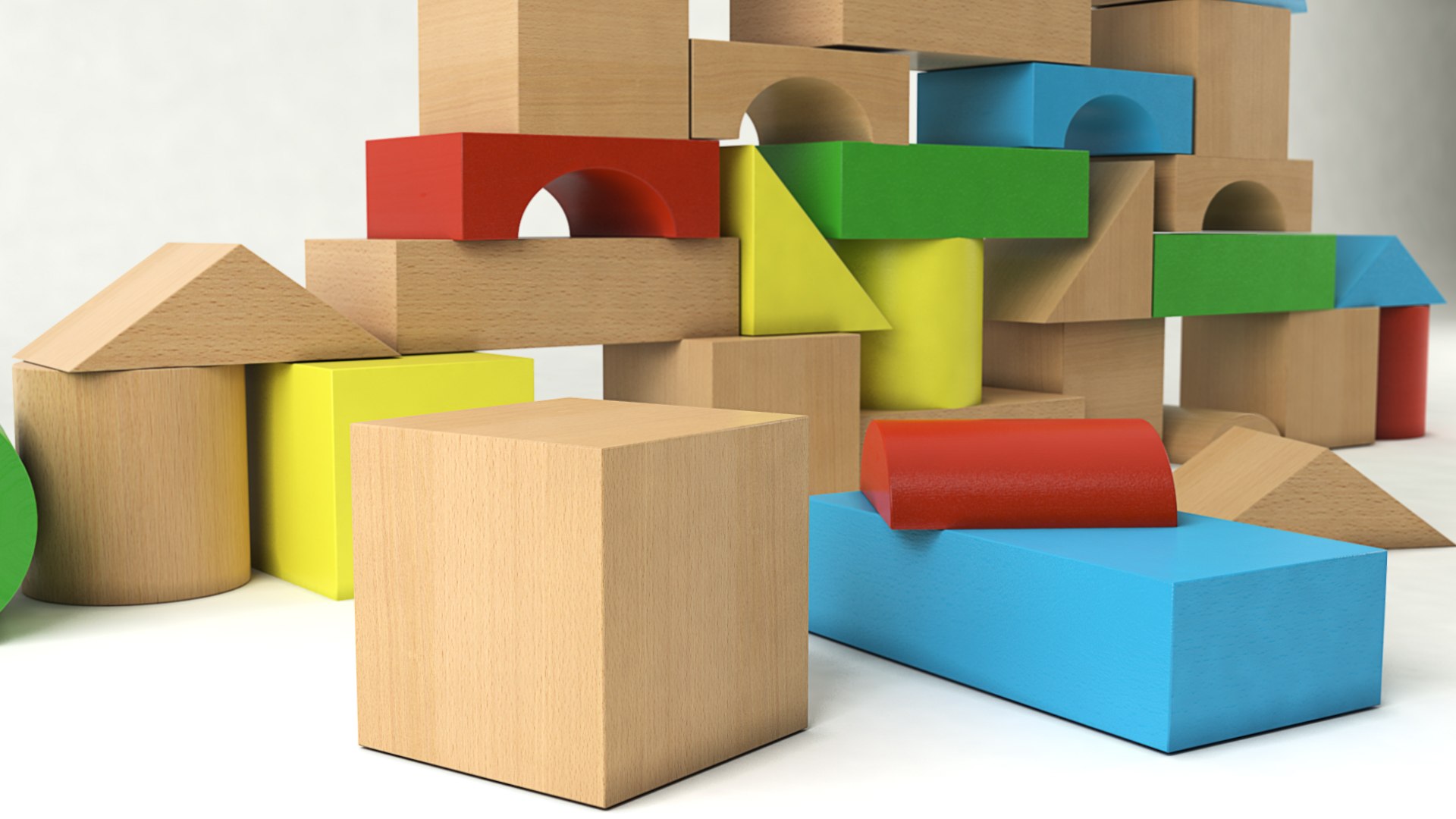 3d Model Of Building Blocks